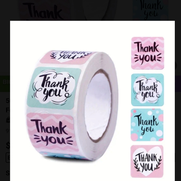 Source Unknown | Office | Thank You Squared Stickers Multicolored 50 ...